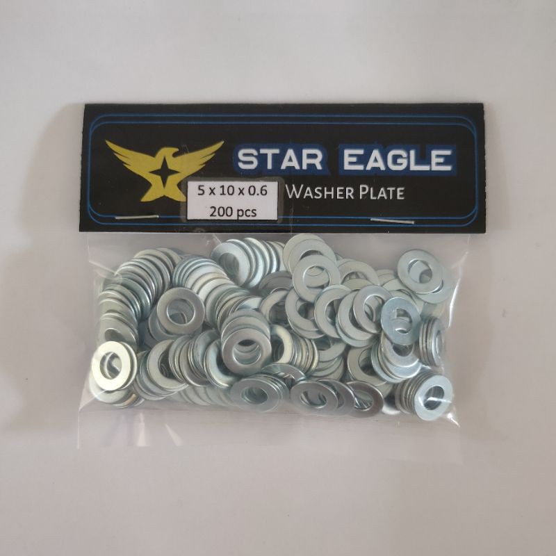 Jual Ring Plat Baut M5 (5x10x0.6 mm) 200 pcs putih/kuning, Washer Plate ...