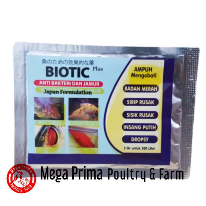 Jual Biotic plus 5gr Biotik Obat anti bakteri dan jamur pada ikan hias ...