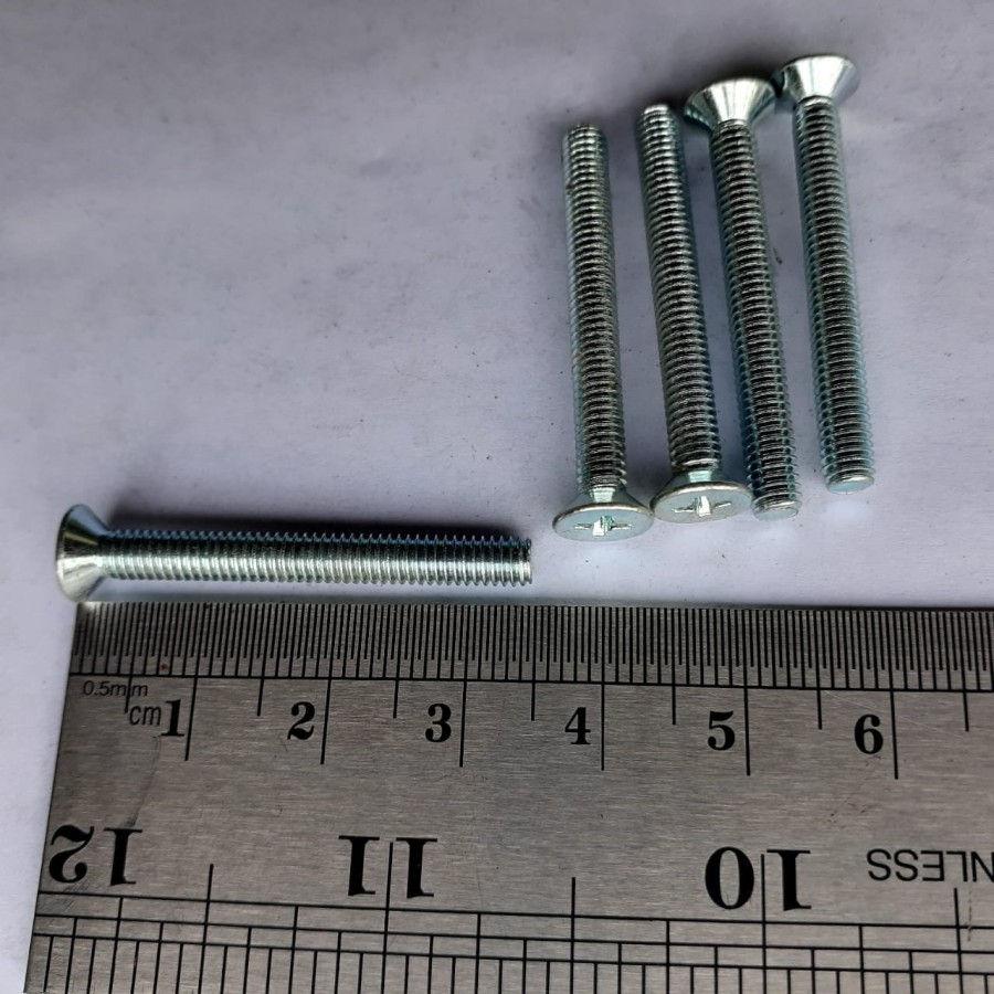 Jual BAUT JF M4X35 FLAT HEAD M4 X 35 PANJANG 3,5CM 3,5 CM 4X35 4 X 35 MM OBENG PLUS SEKRUP MESIN ...