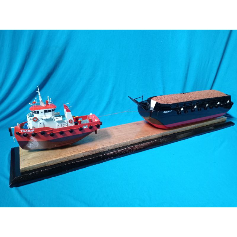 Jual miniatur kapal tug boat tongkang 1set | Shopee Indonesia