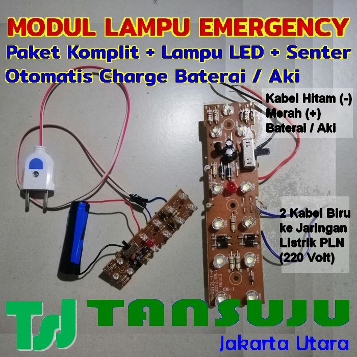 Jual Modul Lampu Darurat Emergency Lengkap Super Terang Otomatis Charge ...