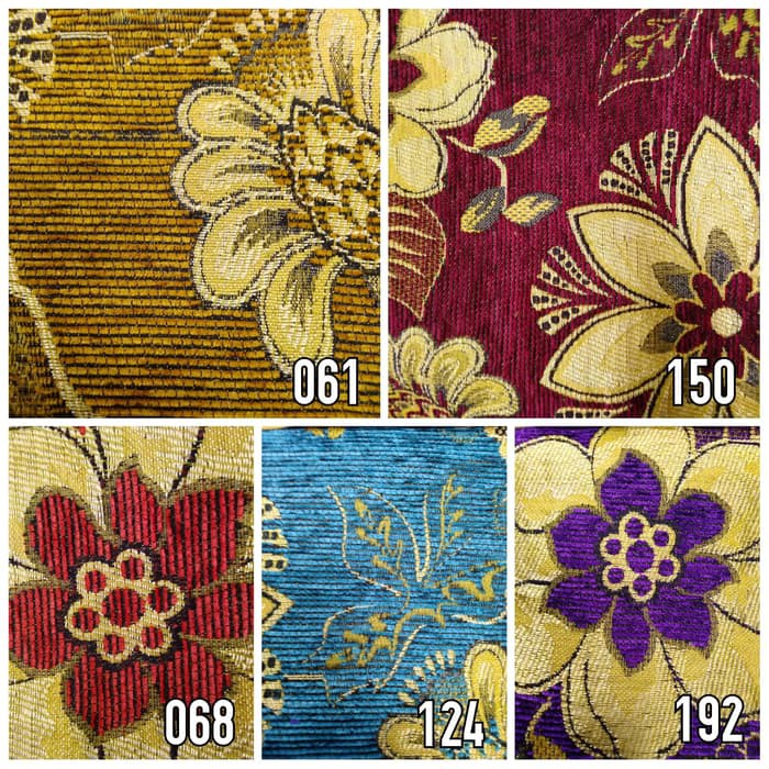 Jual Kain Chenille Hikaron Sofa / Kursi Motif Bunga Emas - Paragon ...
