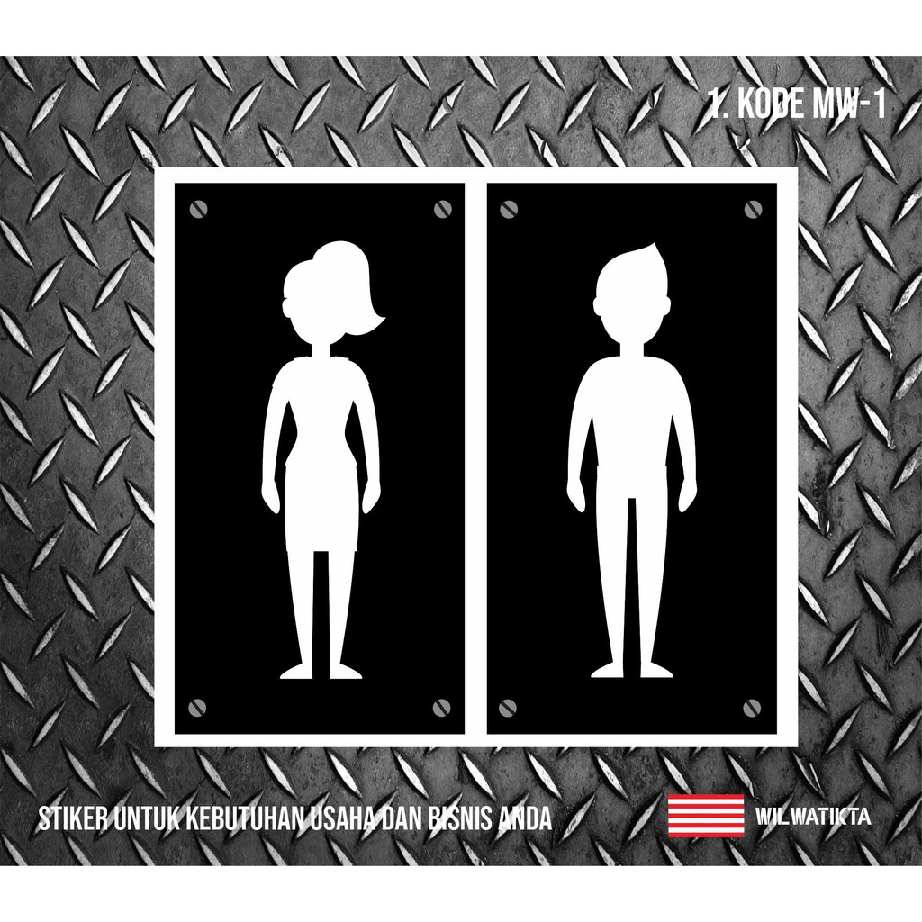 Jual 02-Sticker Safety Sign Women & Man Untuk Pintu Toilet ( Min 2 Pc ...