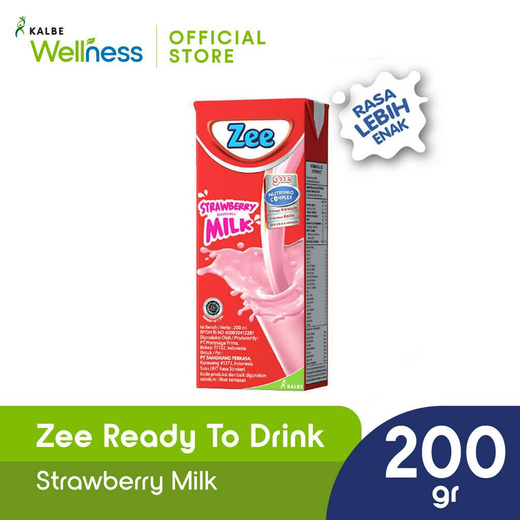 Jual Zee UHT Strawberry Milk Shake 200ml | Shopee Indonesia