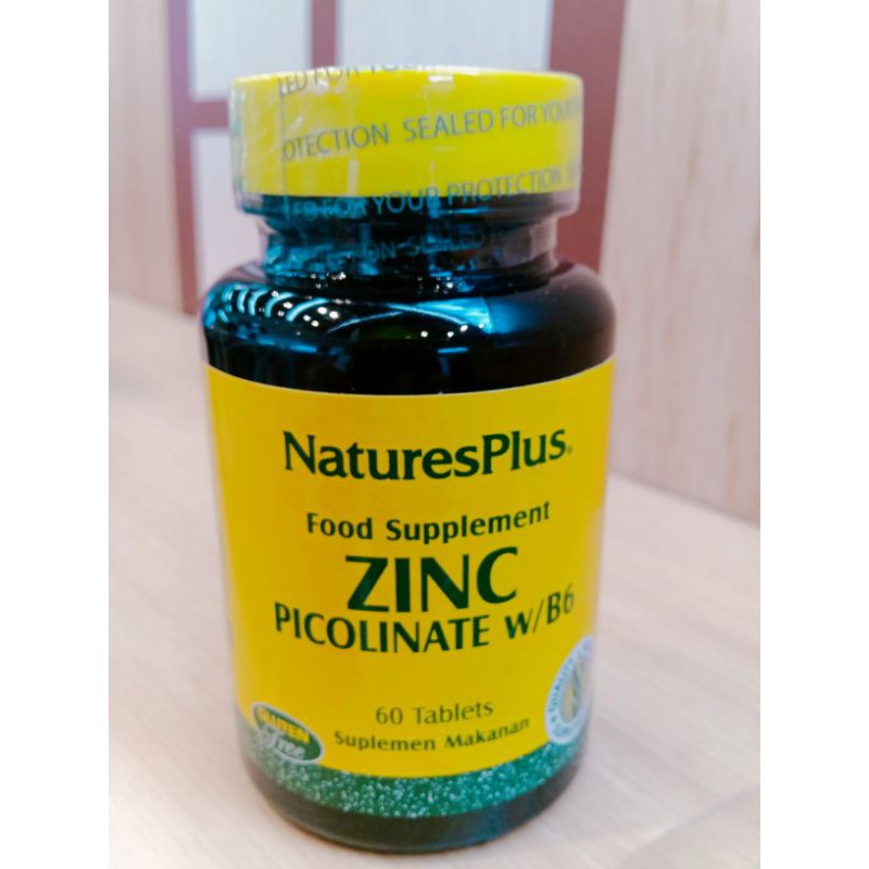 Jual NATURE'S PLUS ZINC PICOLINATE W/B-6 60 TABLETSlide ke 3 kemasan ...