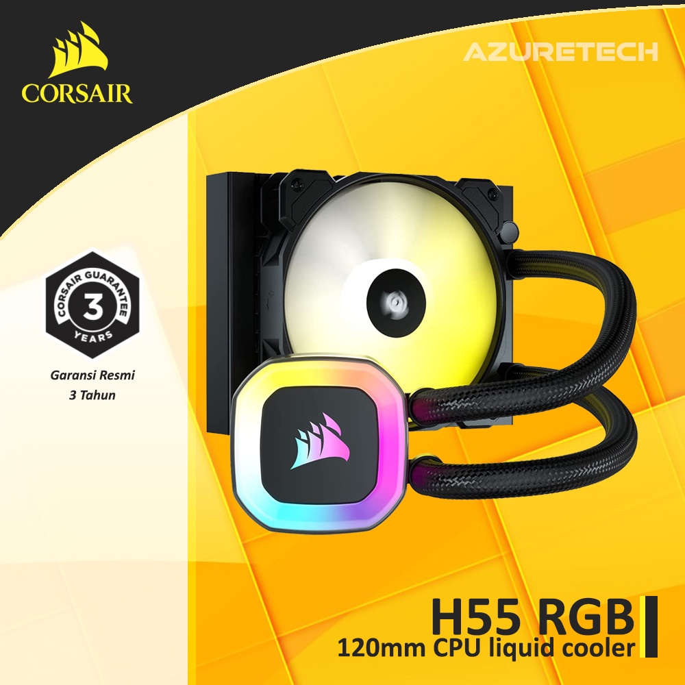 Jual CORSAIR H55 RGB 120mm Liquid CPU Cooler Garansi Resmi | Shopee ...