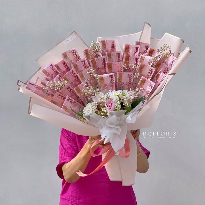 Jual 20 - 50 LEMBAR STANDING MONEY BOUQUET BUKET UANG BY BQ FLORIST ...