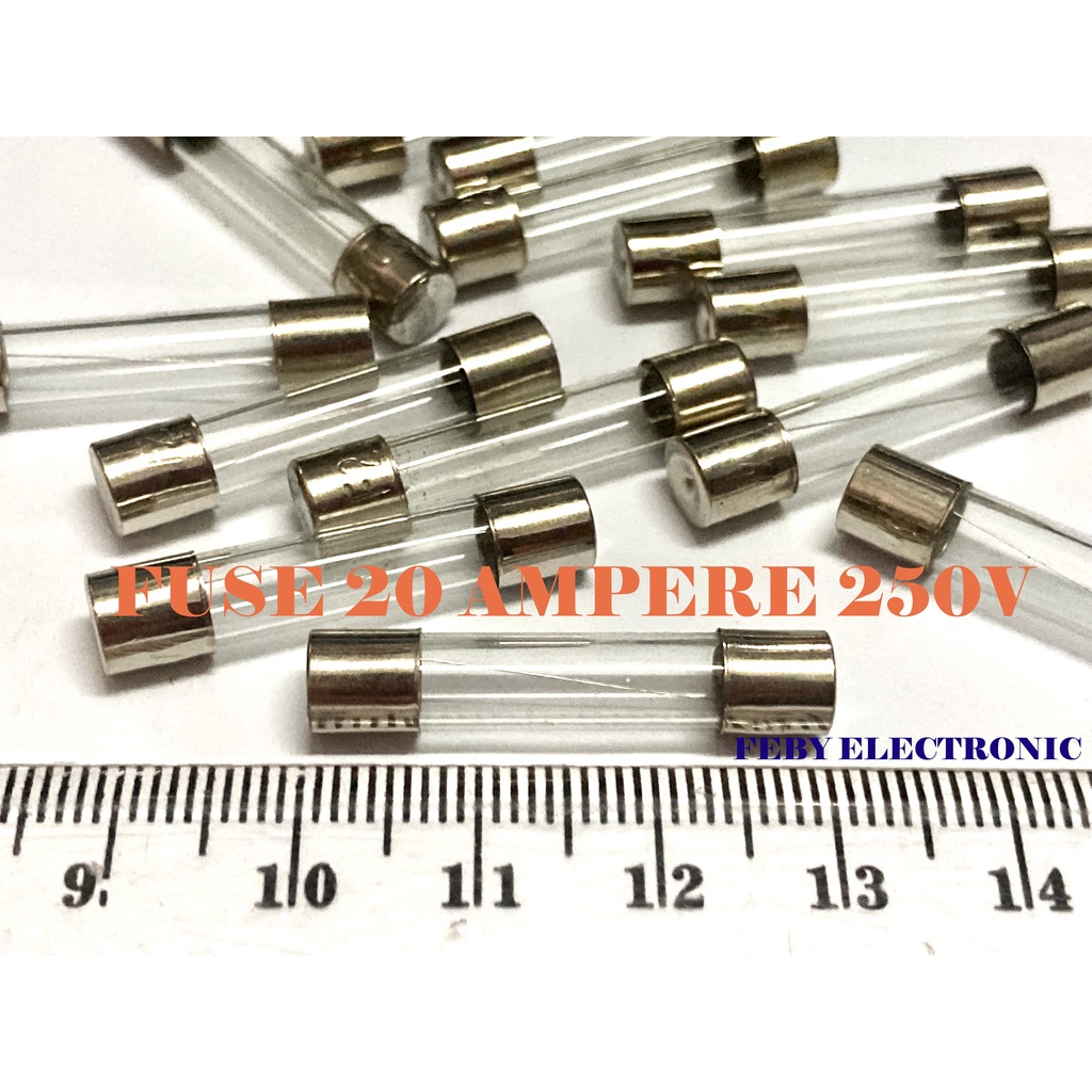 Jual Sekring Tabung Fuse Kaca 20 Ampere 250 volt besar 3 cm | Shopee Indonesia