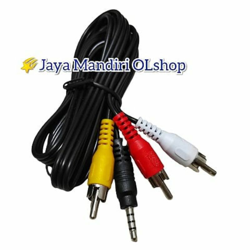 Jual Kabel rca 3-1 cable rca 3 to 1( 3-1 Hitam ) | Shopee Indonesia