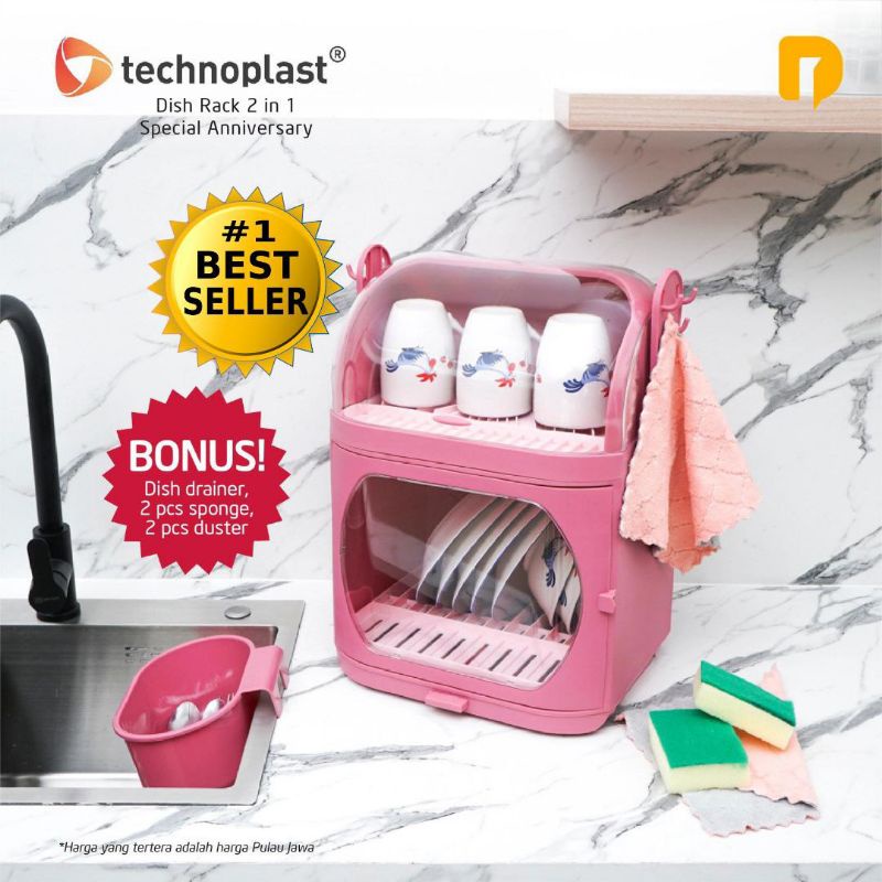 Jual Rak Peniris Piring Dish Rack 2 In 1 Wastafel Plastik 2 Susun ...