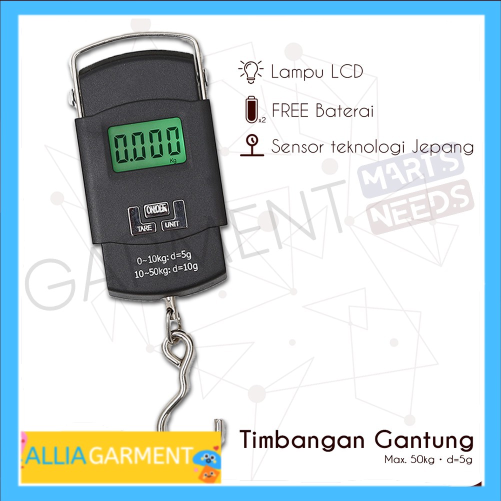 Jual Timbangan Gantung Laundry Sayur Karung Koper Travel Digital 50 Kg ...