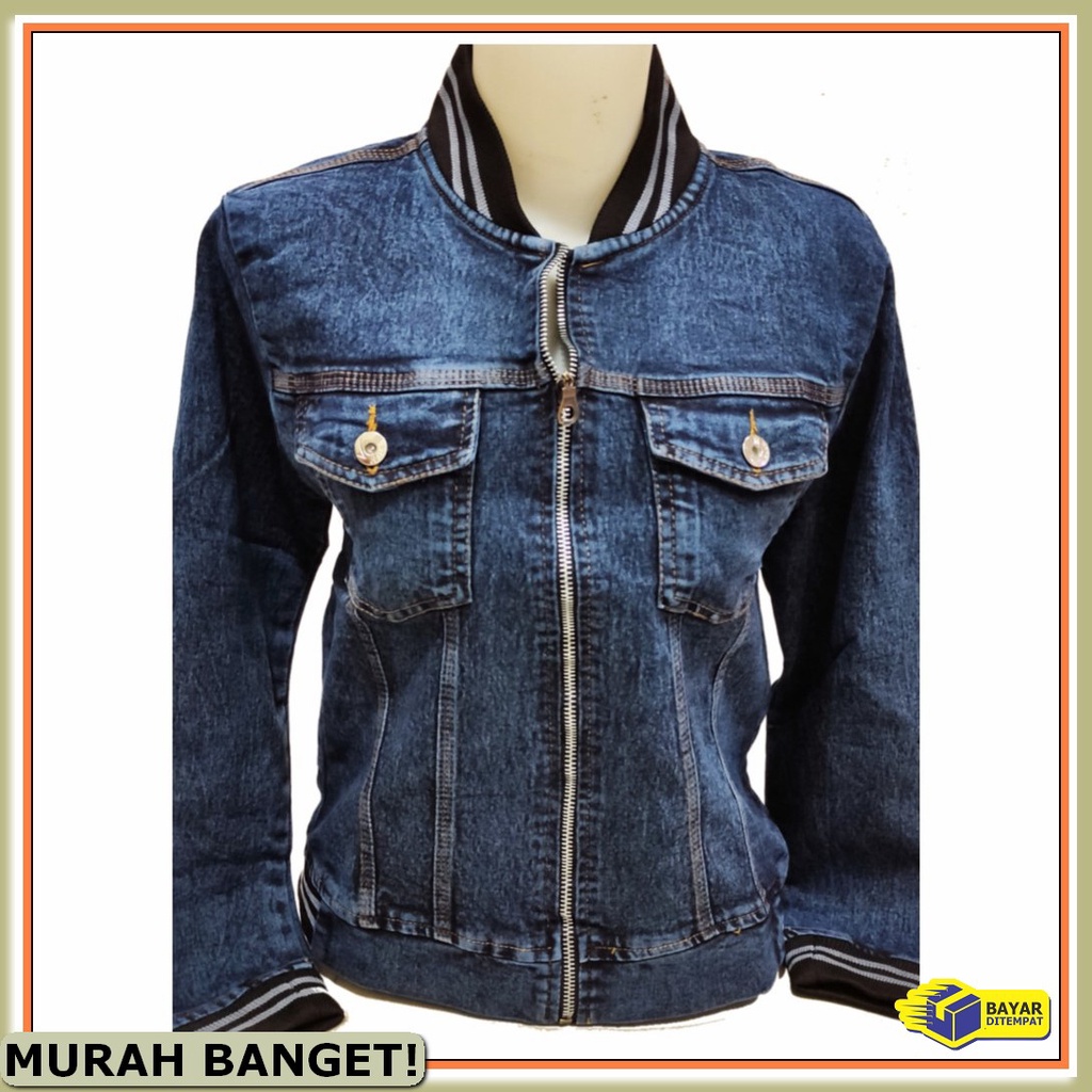 Jual Jaket Jeans Cewek Wanita Rawis Terbaru 2020 Crop Denim Outerwear ...