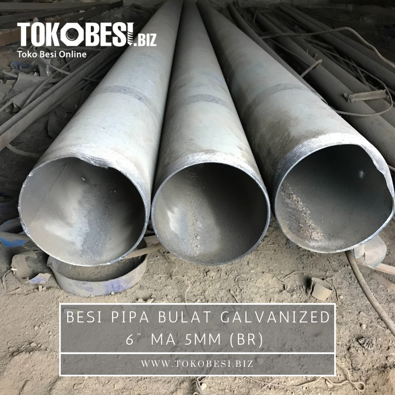 Jual Besi Pipa Bulat Galvanized 6"ma 5mm (br) | Shopee Indonesia