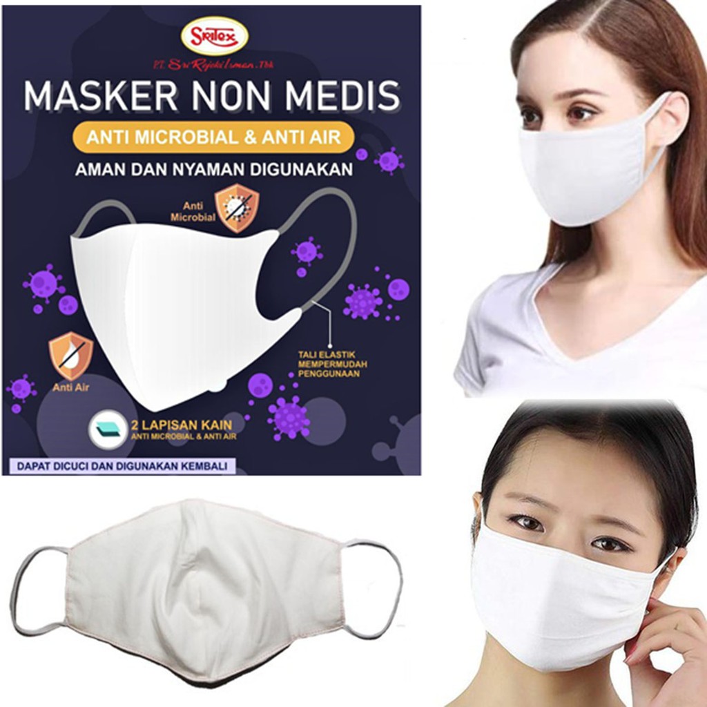 Jual SRITEX Masker Kain Non Medis Anti Microbial dan Anti Air | Shopee ...