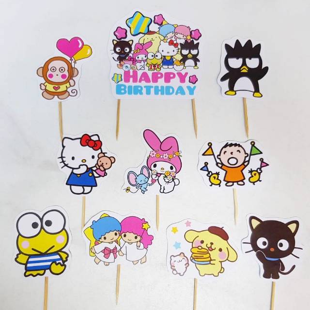Jual Cake Topper Hello Kitty & Friends Sanrio 1 set Hiasan Kue Hampers ...