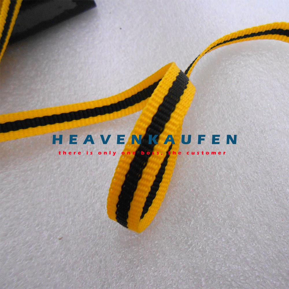 Jual Tali Lanyard 1 cm Kuning Strip Hitam Meteran | Shopee Indonesia
