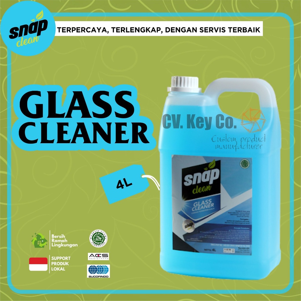 Jual SNAP CLEAN, Cairan Pembersih Kaca, Glass Cleaner 4liter, Khusus ...