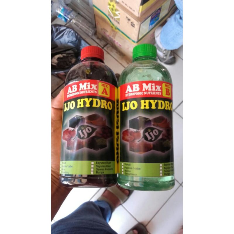Jual nutrisi AB Mix cair ijo hydro 500ml 1 botol / 1 paket | Shopee ...