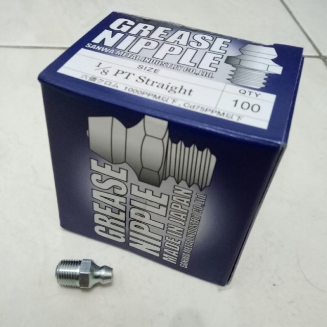 Jual Japan Grease Nipple - Nepel Grease/Gemuk Lurus 1/8 PT/Kunci 10 ...