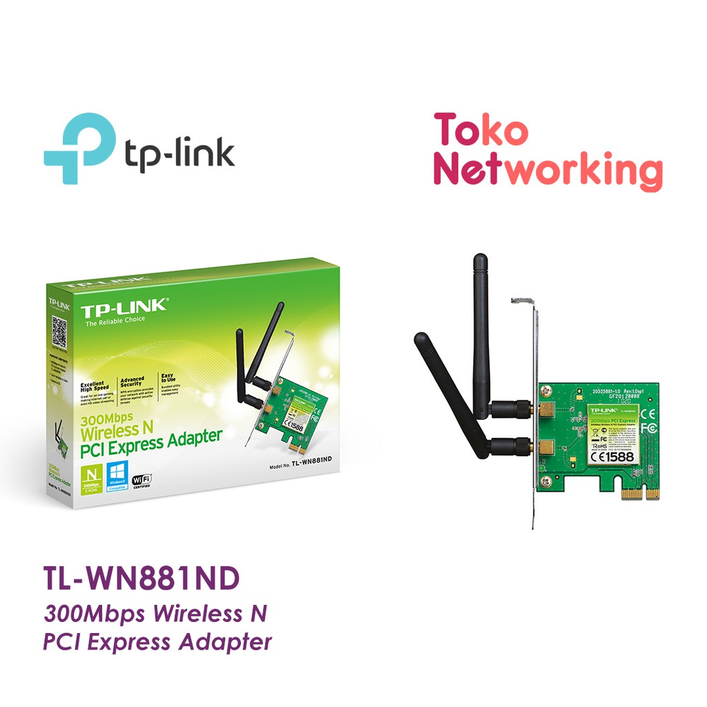 Jual TP-LINK TL-WN881ND: 300Mbps Wireless N PCI Express Adapter ...