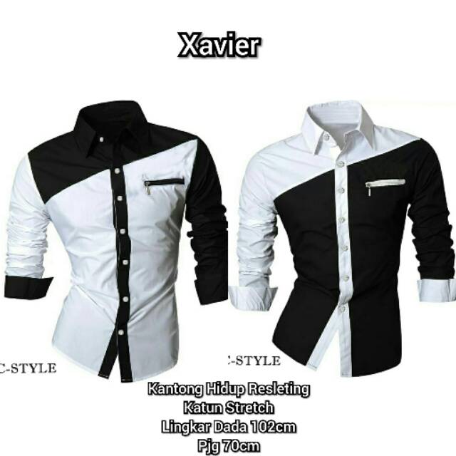 Jual BPS Kemeja Pria Xavier resleting xa vier edwin sleting baju cowok ...