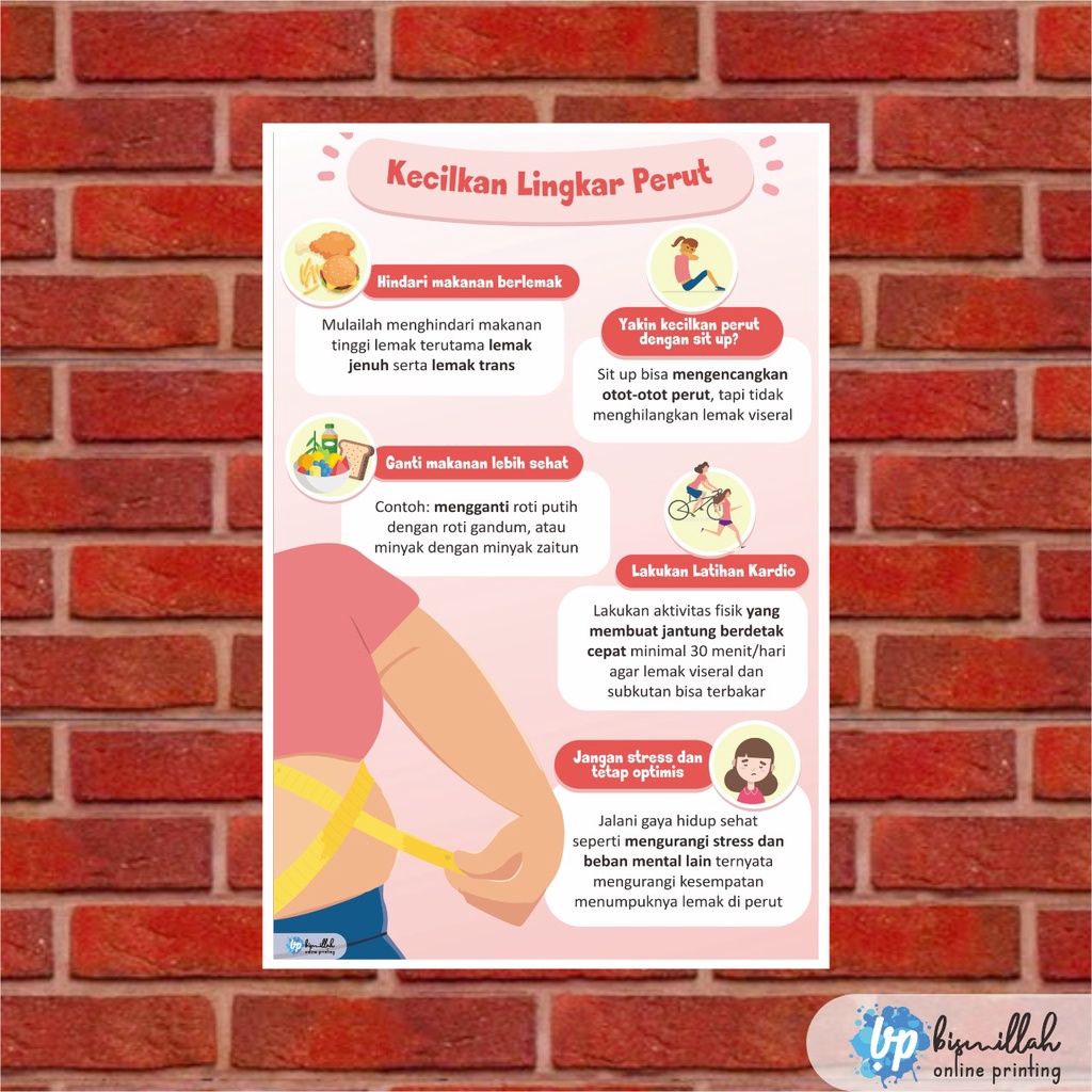 Jual Poster Kesehatan Kecilkan Lingkar Perut | Shopee Indonesia
