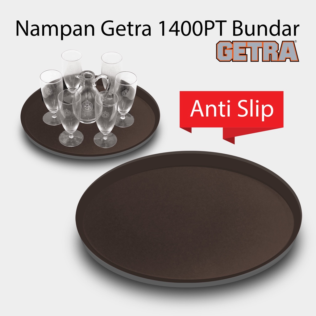 Jual NAMPAN / BAKI / TRAY ANTI SELIP BULAT BUNDAR GETRA 1400PT | Shopee ...