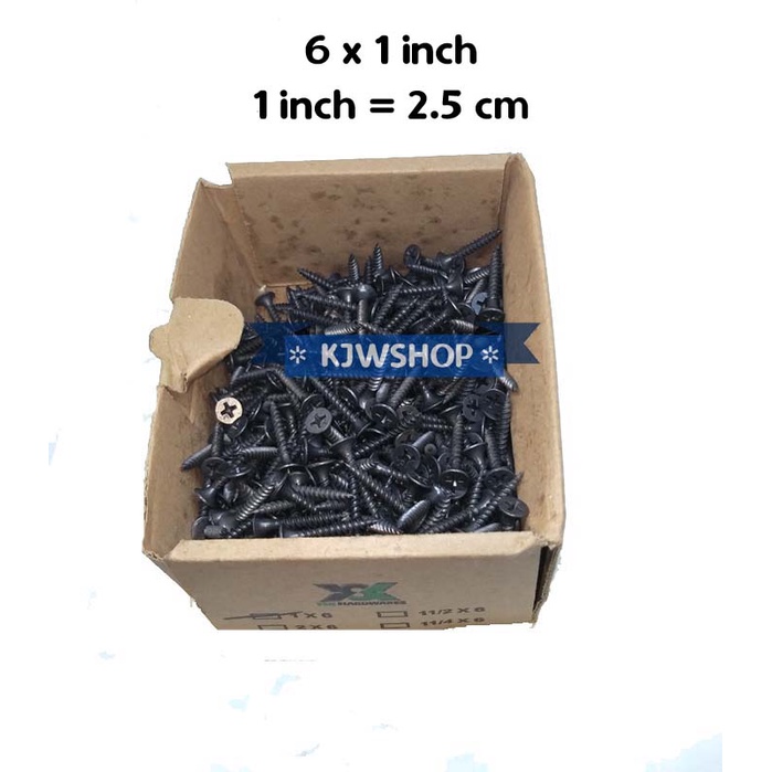 Jual Drywall Sekrup Gypsum 6mm x 2.5cm Sekrup Baja Hitam Sekerup Gipsum 1" Draywall 6mm 2,5cm ...