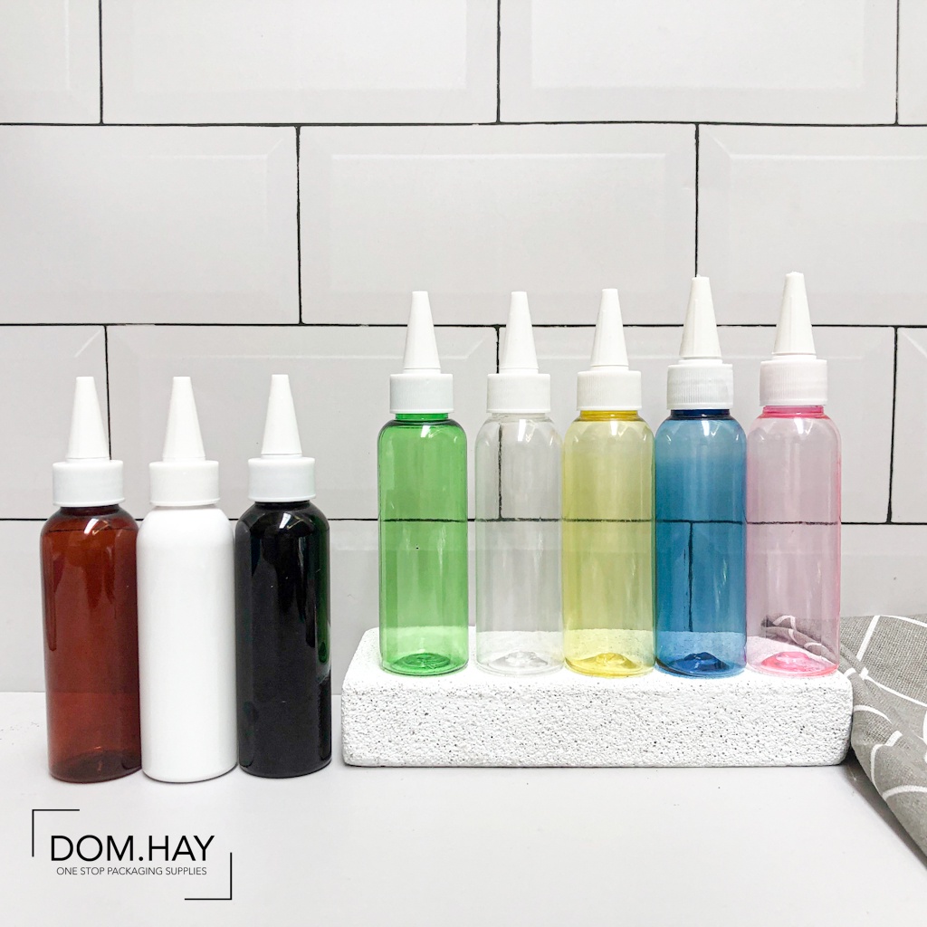 Jual 100ml Botol Tinta Kerucut Putih 100ML Plastik Botol Ujung Lancip ...
