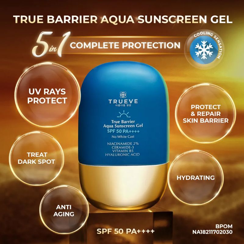Jual Trueve True Barrier Aqua Sunscreen Gel spf 50 (All skin type ...