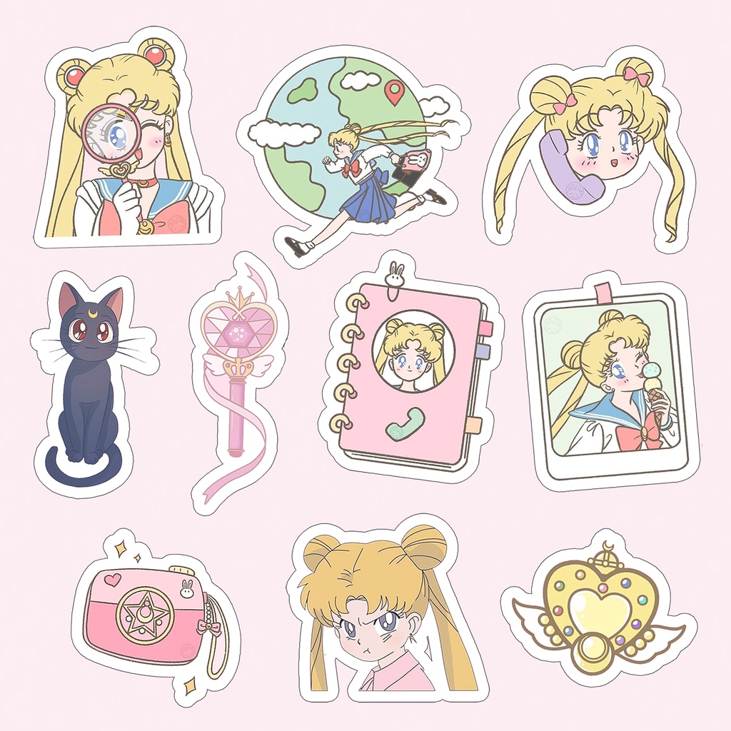 Jual Sticker Sailor Moon Aesthetic Stiker Waterproof (10 pcs) | Shopee ...