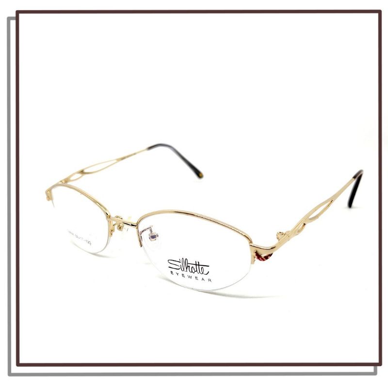 Jual FRAME KACAMATA WANITA SILHOTTE 3608 Model Setengah Bingkai Bulat ...