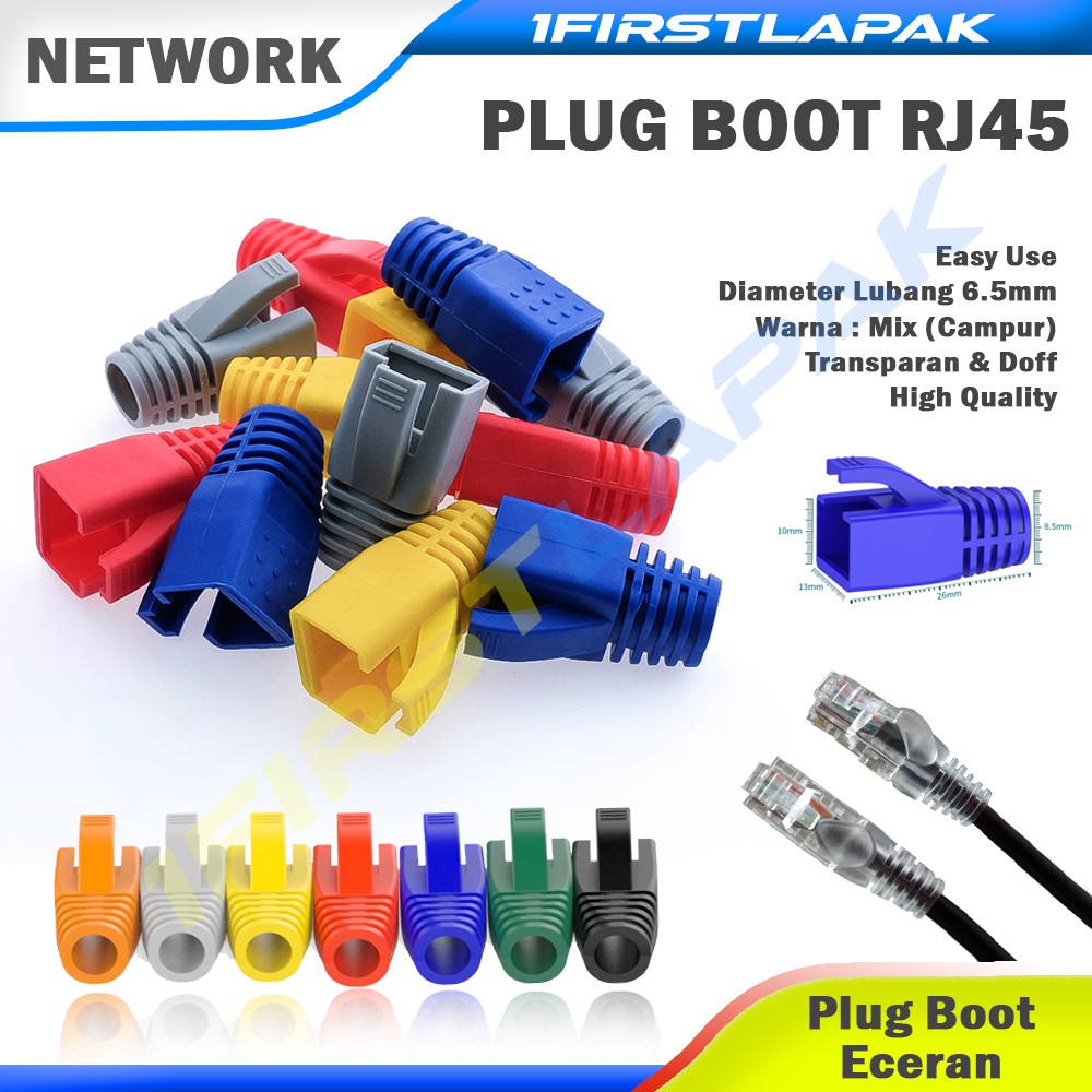 Jual Plug Boot Konector RJ45 Eceran Connector RJ45 Plugboot Pelindung ...