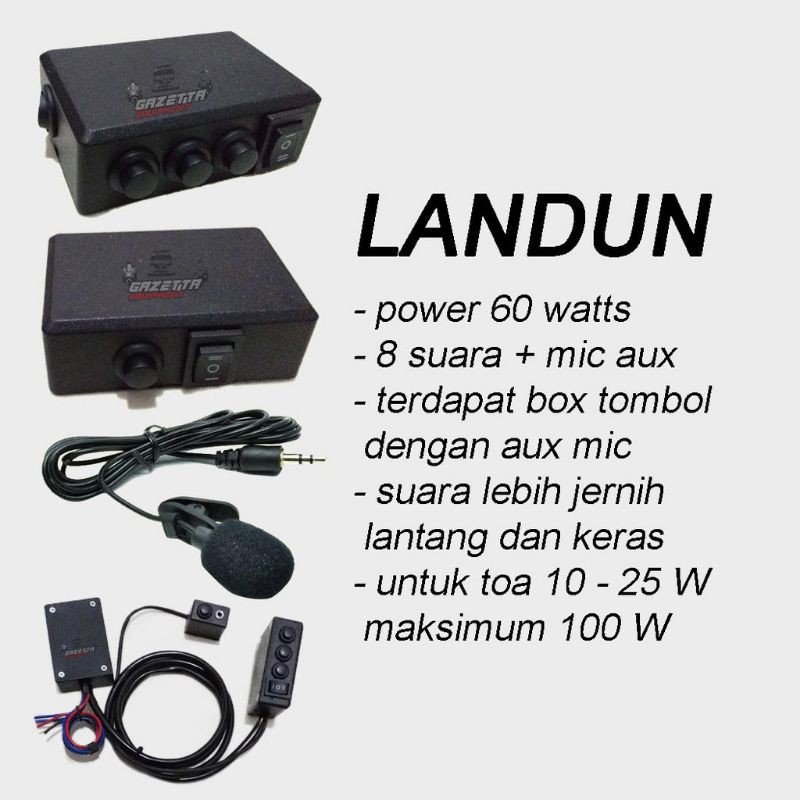 Jual MODUL SIRINE LANDUN POWER 60 WATT PLUS MIC AUX | Shopee Indonesia