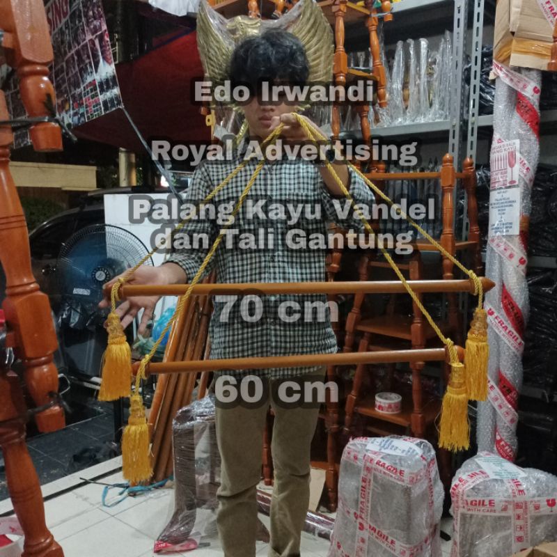 Jual 1 Set Palang Vandel Kayu dan Tali Gantung Bandulan Renda Untuk ...
