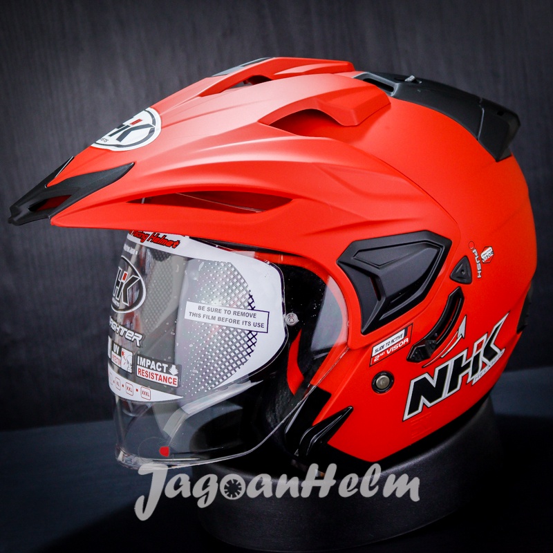 Jual NHK HELM PREDATOR CRYPTON SOLID | RED DOFF | Half Face Double ...