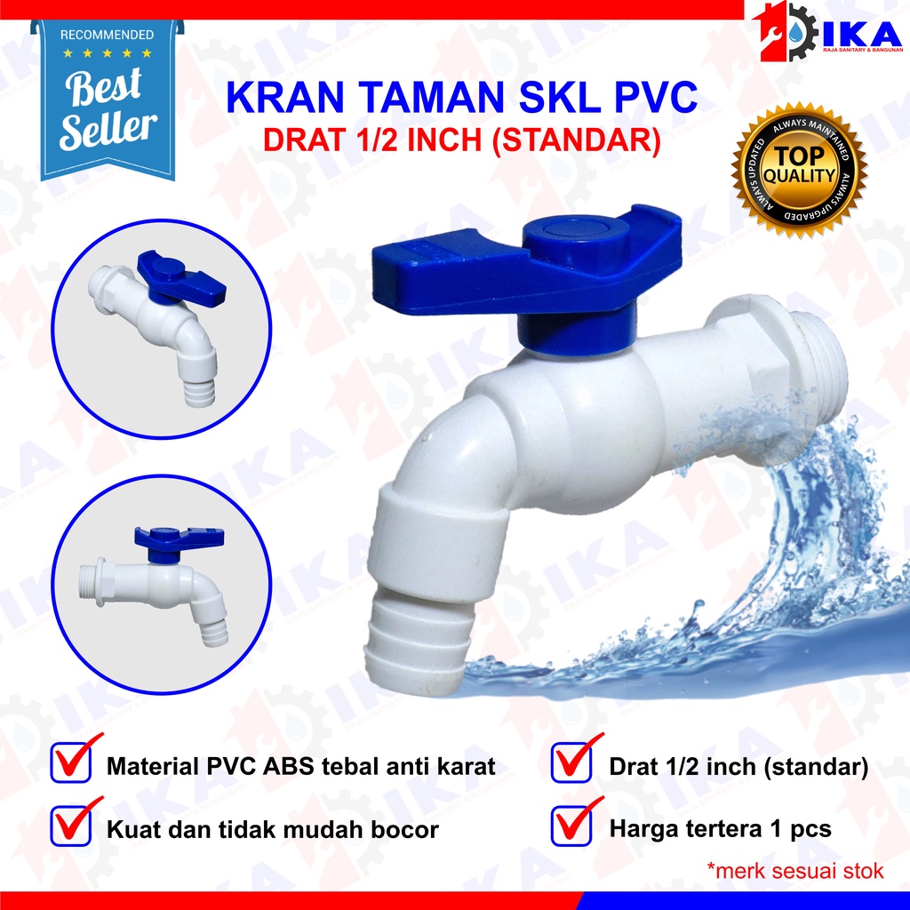 Jual Kran PVC SKL 1/2" Inch Putar Kiri Kanan / Keran Air Tembok / Stop ...