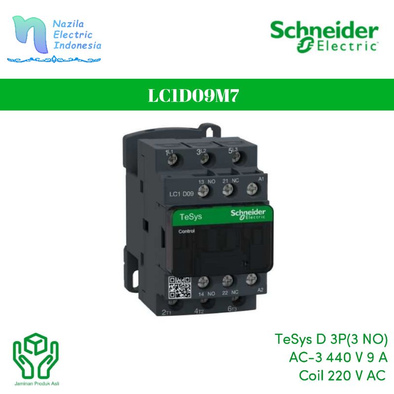 Jual Schneider Contactor LC1D09-M7 LC1D09M7 25A 4kw 220V Original | Shopee Indonesia