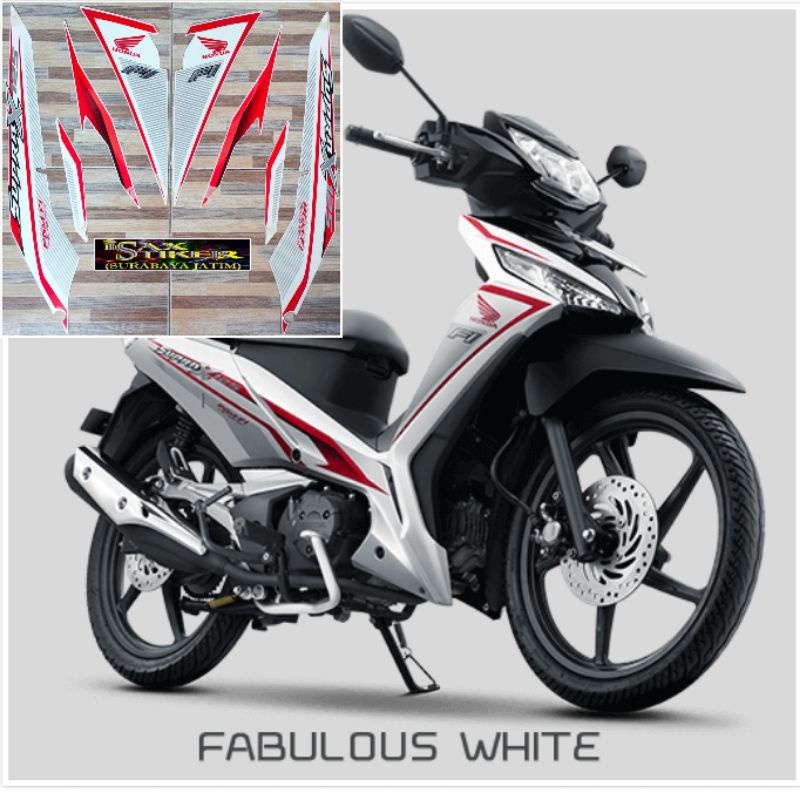 Jual striping original Honda Supra X 125 fi putih luxury fabolous white ...