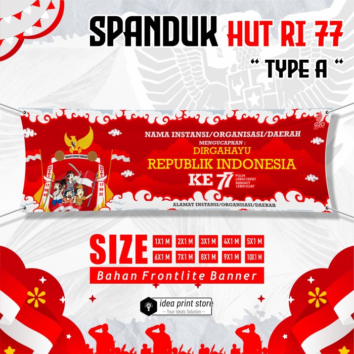 Jual SPANDUK HUT RI 6X1 METER KEMERDEKAAN AGUSTUSAN BANNER ...