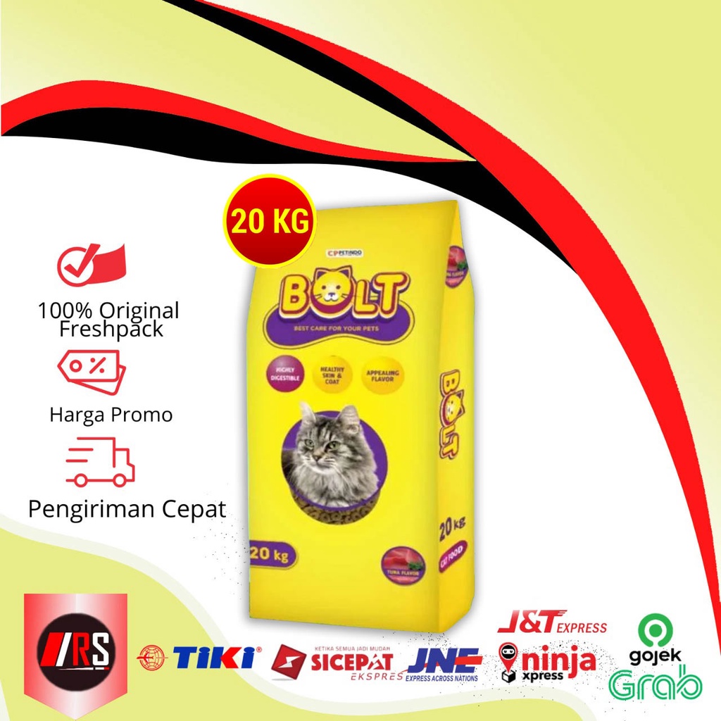 Jual Makanan Kucing Bolt 20 kg Cat Food 20kg Bolt Karungan Bentuk Ikan ...
