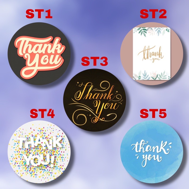 Jual Stiker Ucapan Thank You Bulat Kotak Free Design Tanpa Minimum ...