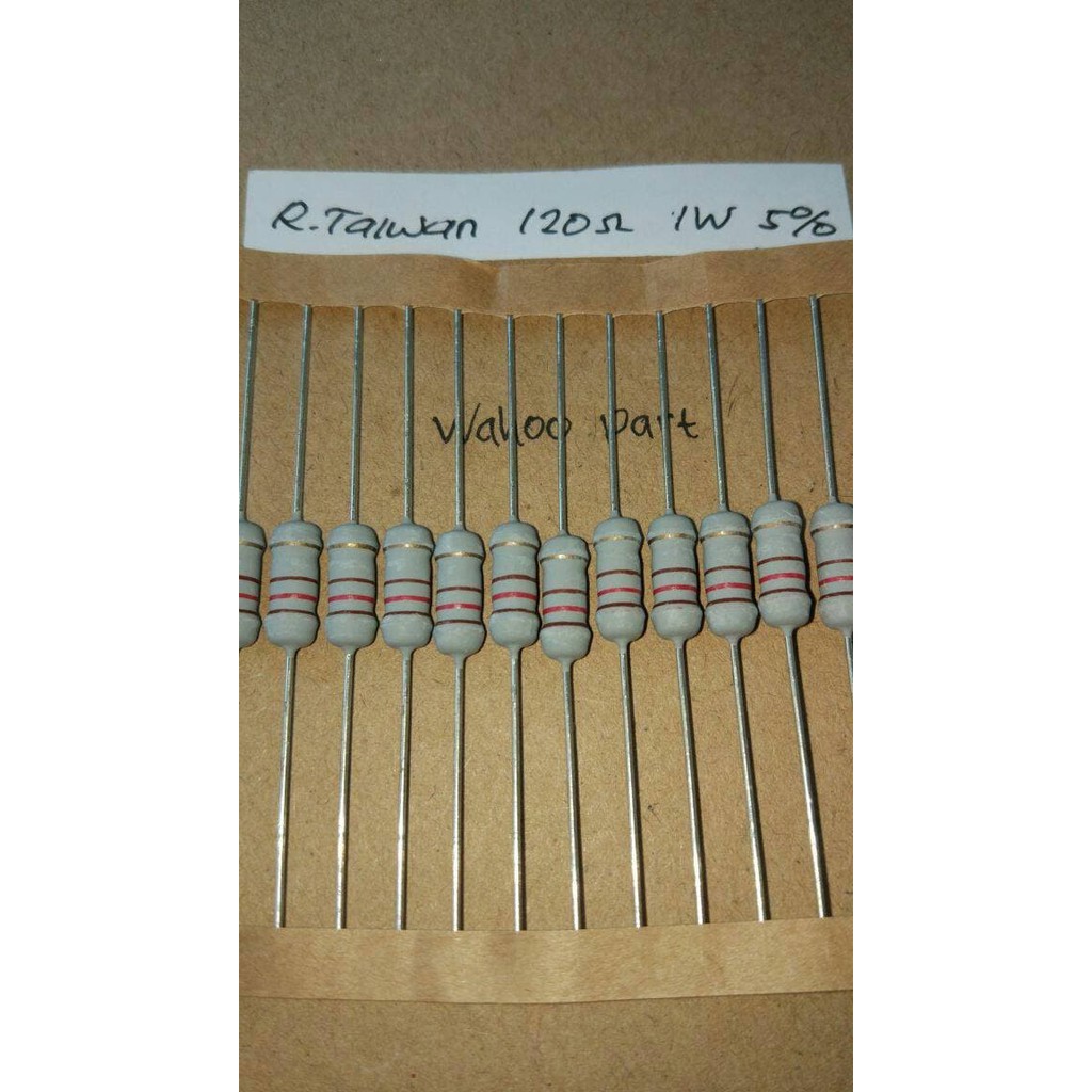 Jual Resistor 120 ohm 1 watt 5% taiwan harga per 10 pcs | Shopee Indonesia