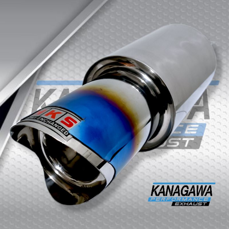 Jual Knalpot Mobil HKS Racing Muffler Gronel Shark Blue Bass Bulat Full ...