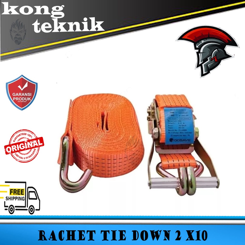 Jual Ratchet Tie Down Cargo Lashing Belt 2" x 10M Pengikat Barang ...