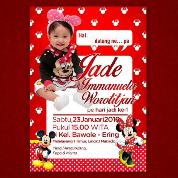 Jual Undangan Ulang Tahun Anak Tema Micky Mouse & Minnie Mouse | Shopee ...