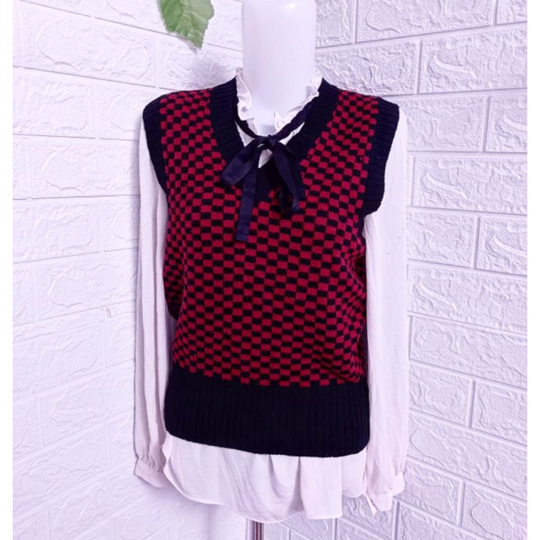 Jual VEST RAJUT MOTIF/Kepang/Academia/ketupat (rompi rajut) | Shopee ...
