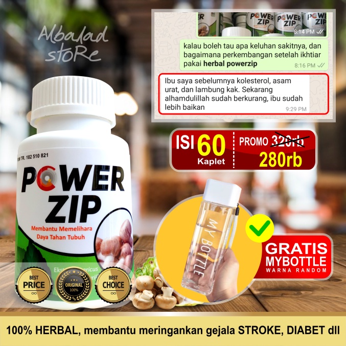 Jual POWER ZIP 60 KAPLET ORIGINAL/POWERZIP/HERBAL STROKE AMPUH/HERBAL ...