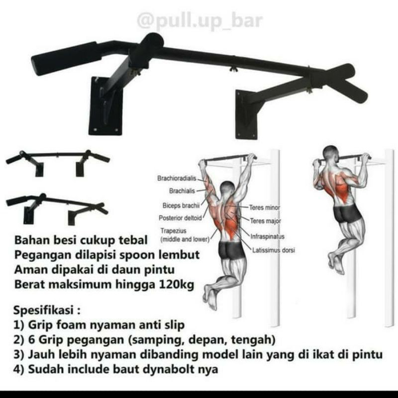 Jual PULL UP BAR CHIN UP IRON GYM FITNESS BAGUS DAN KOKOH | Shopee ...