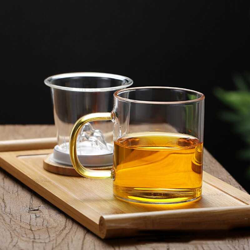 Jual Gelas Teh Infuser Glass tea Mug Filter Cups 350ml/500ml | Shopee ...